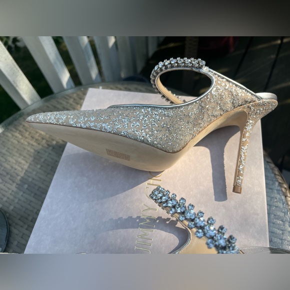 Jimmy Choo | Shoes | Jimmy Choo Silver Heels 4 12 | Poshmark